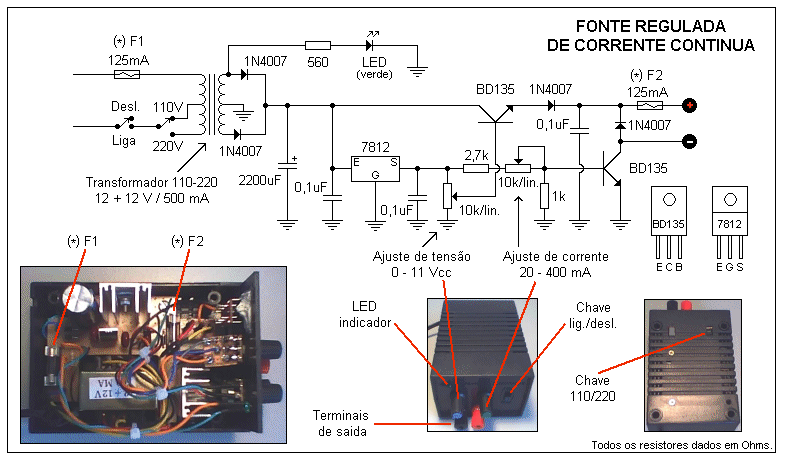 * Eletrônica Campo Elétrico: Fontes sem transformador, regulada com ...