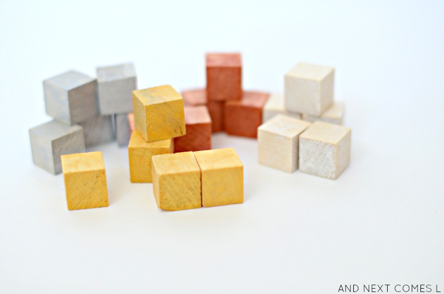 DIY Metallic Dyed Mini Blocks | And Next Comes L - Hyperlexia Resources