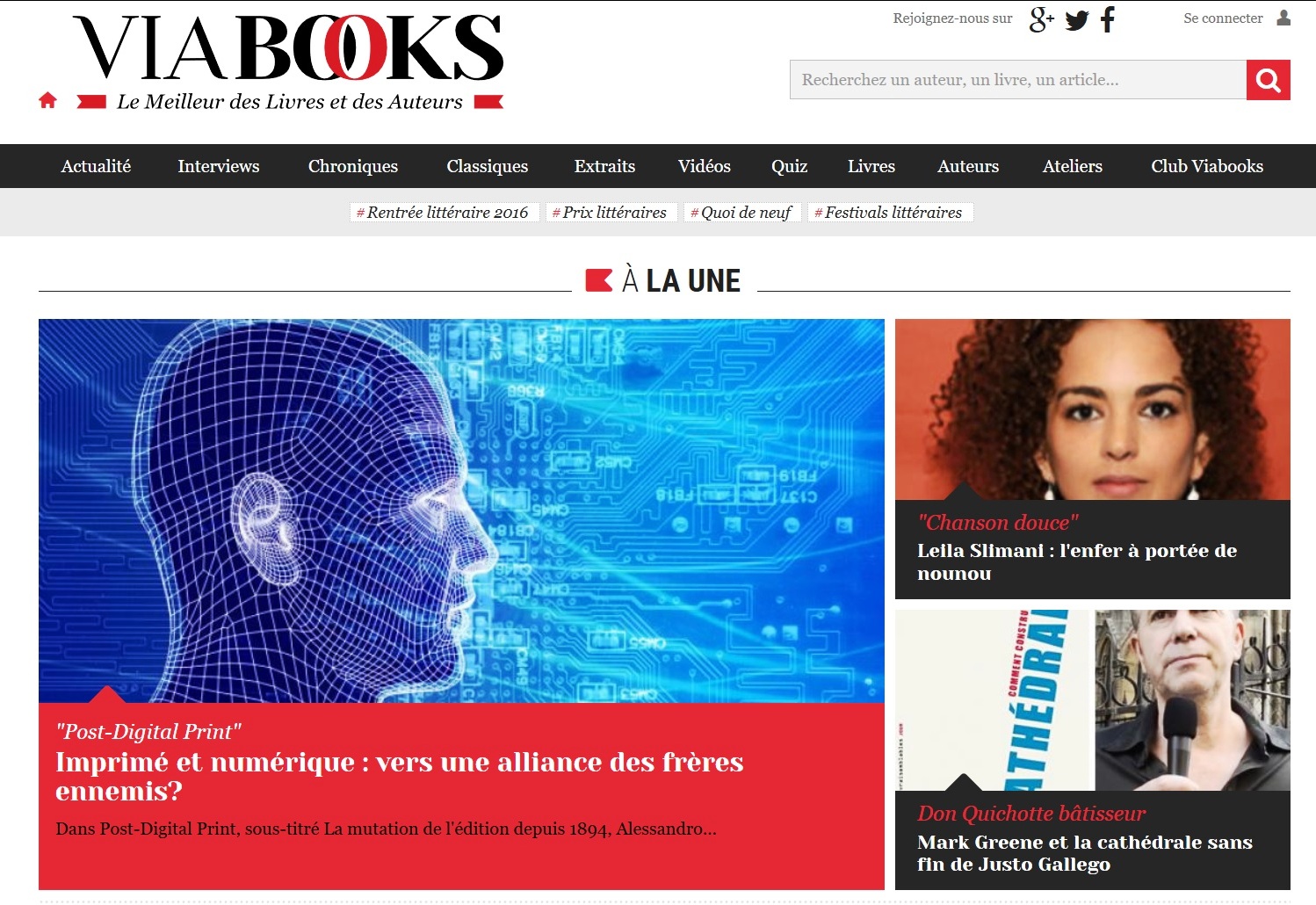 Prospective du Livre: septembre 2016