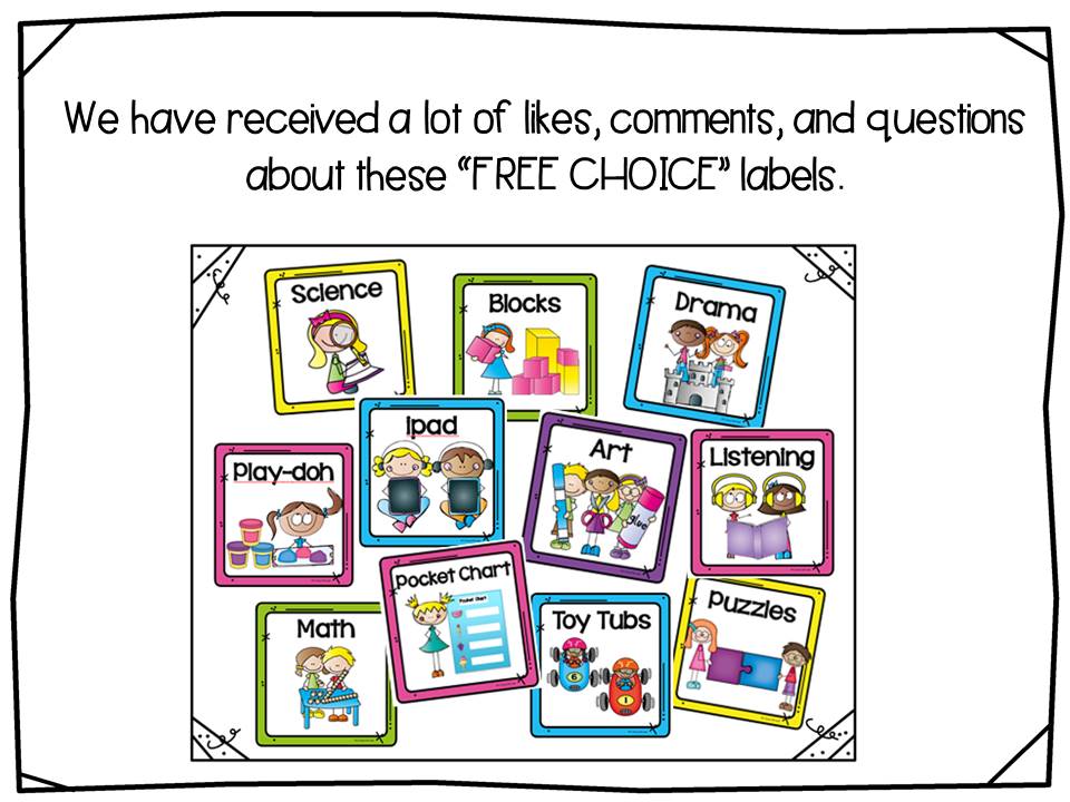Kindergarten Rocks!: Free Choice Labels