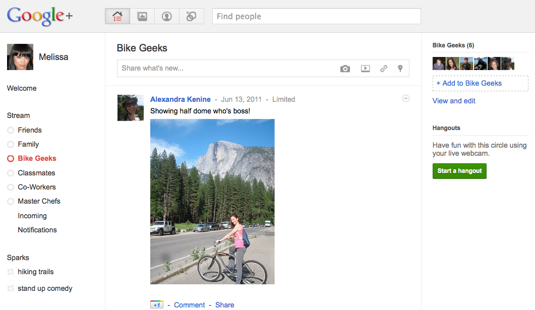 Screenshots: What Google+ Looks Like | Google Plus Info