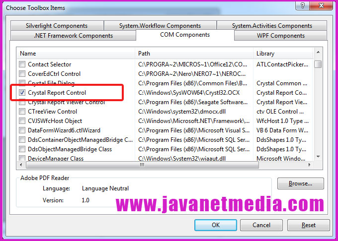 Cara Memunculkan Crystal Report Control Pada Vb .Net - Java Media Kita
