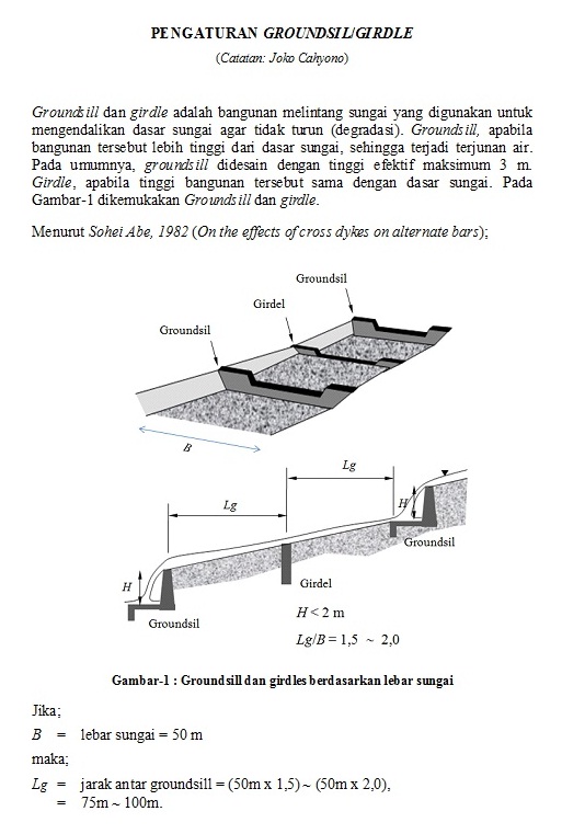 JC Power Sabo Dam: Groundsill and Girdle Arrangement