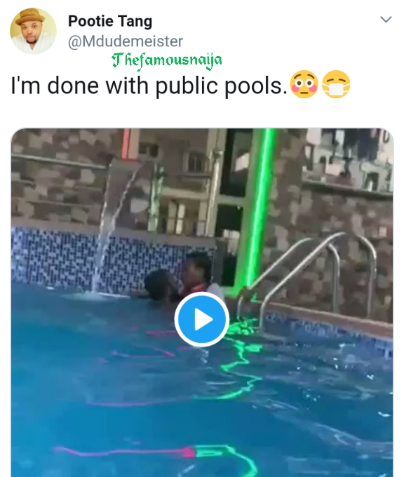Two Lovers Make Out In A Public Swimming Pool. Isokoboy, Others React