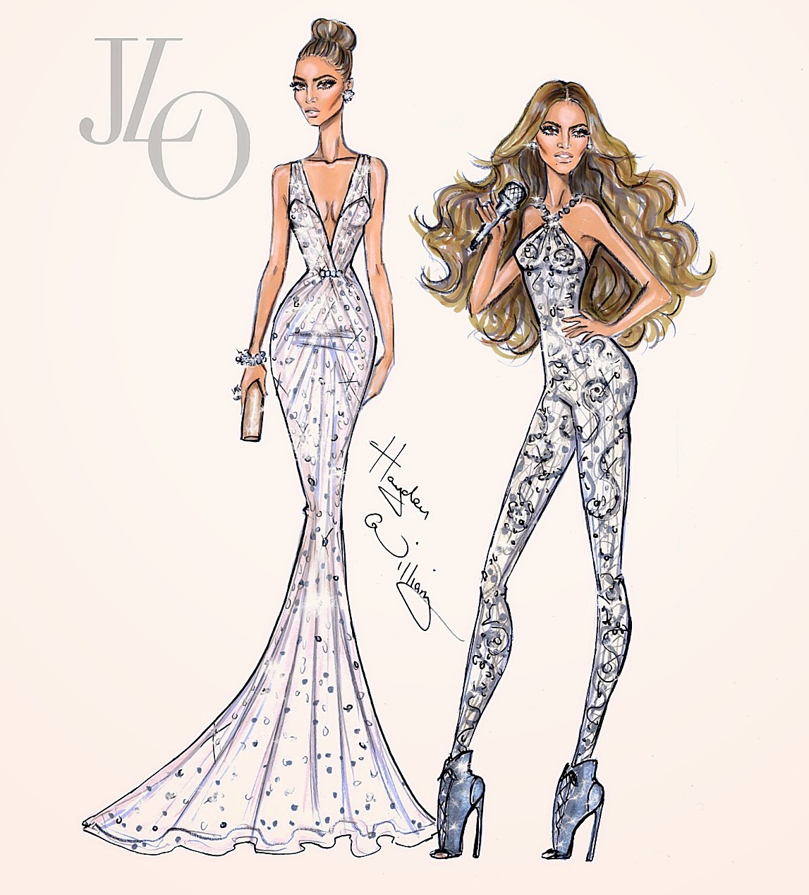 Hayden Williams Fashion Illustrations: Jennifer Lopez: Red Carpet to ...
