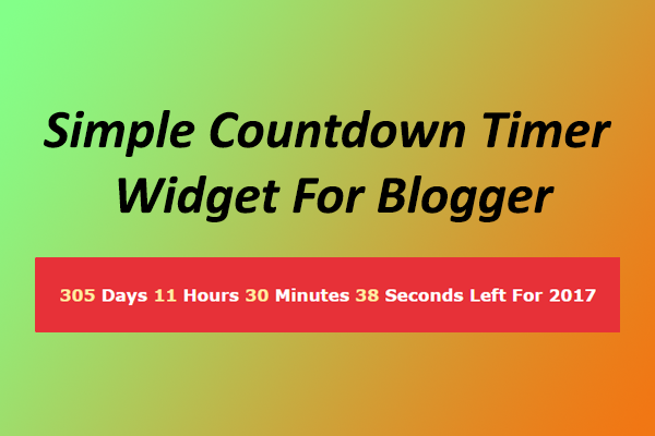 Simple Countdown Timer Widget For Blogger - smartpik2
