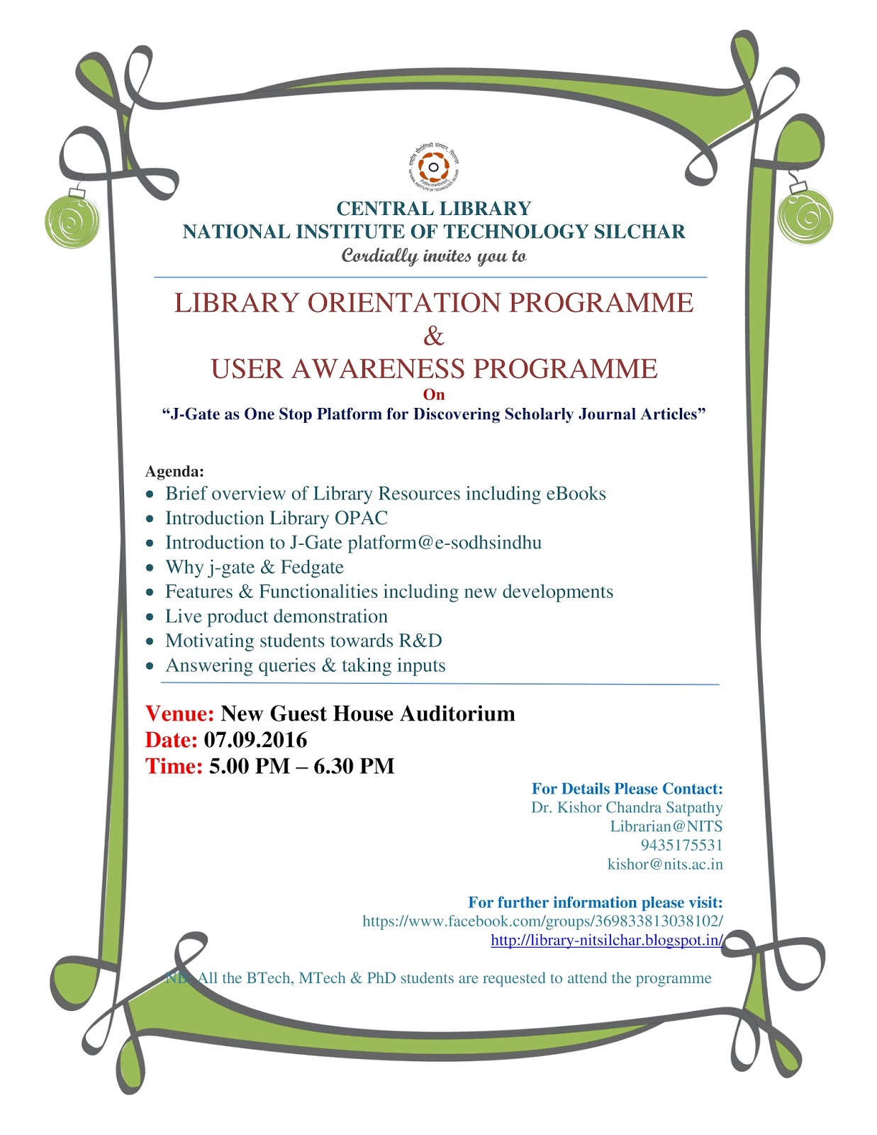 Library@NIT Silchar: 2017