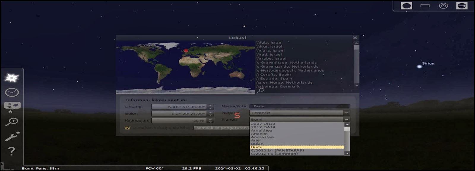 Tutorial Operating Stellarium | Everything's here~