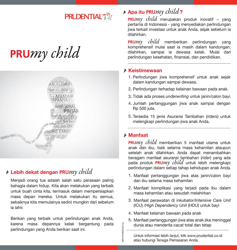 Perencanaan Keuangan: PRUMy-Child & PRUjuvenile Crisis Cover ( New ...
