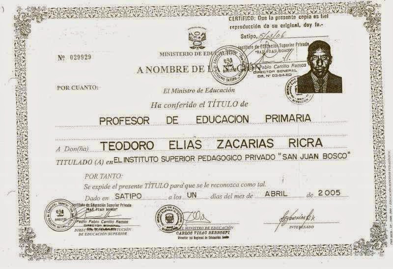 SAN JUAN DE MIRAFLORES: EL TITULO UNIVERSITARIO Y EL TITULO A NOMBRE DE ...