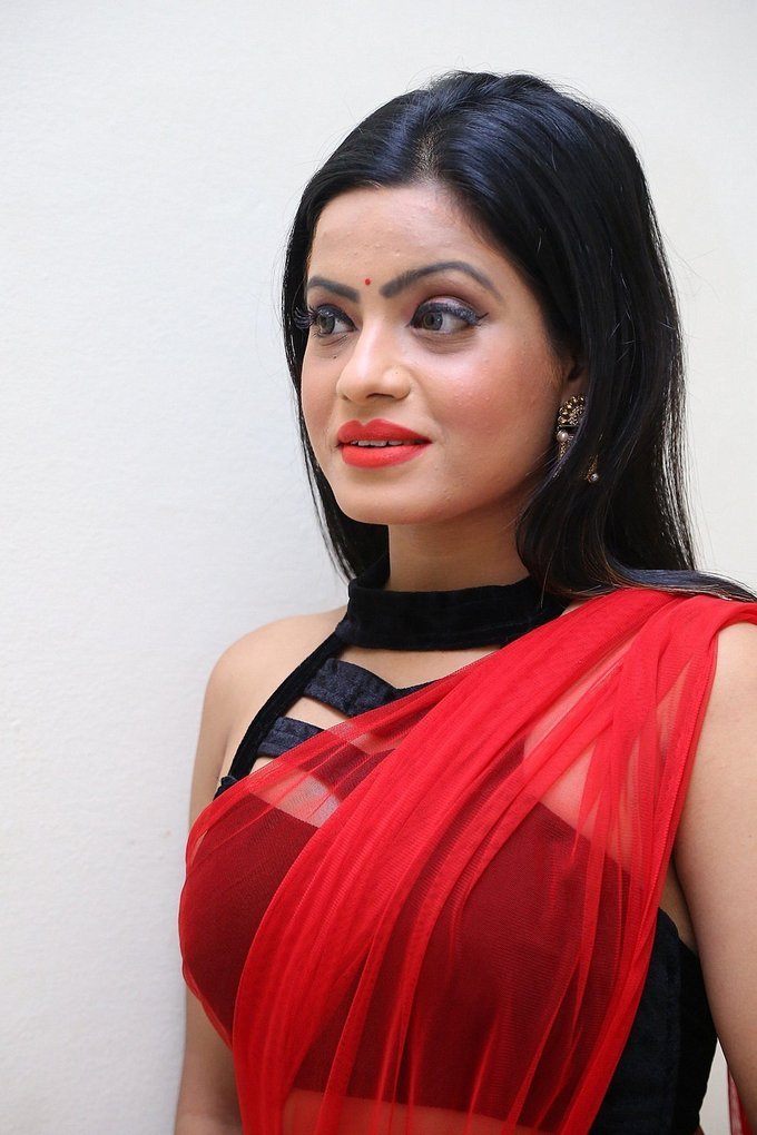 Aasma Syed In Red Hot Saree at Premika Audio Launch