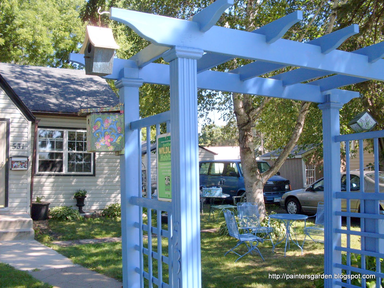Paintersgarden: Blue arbor and garden plans