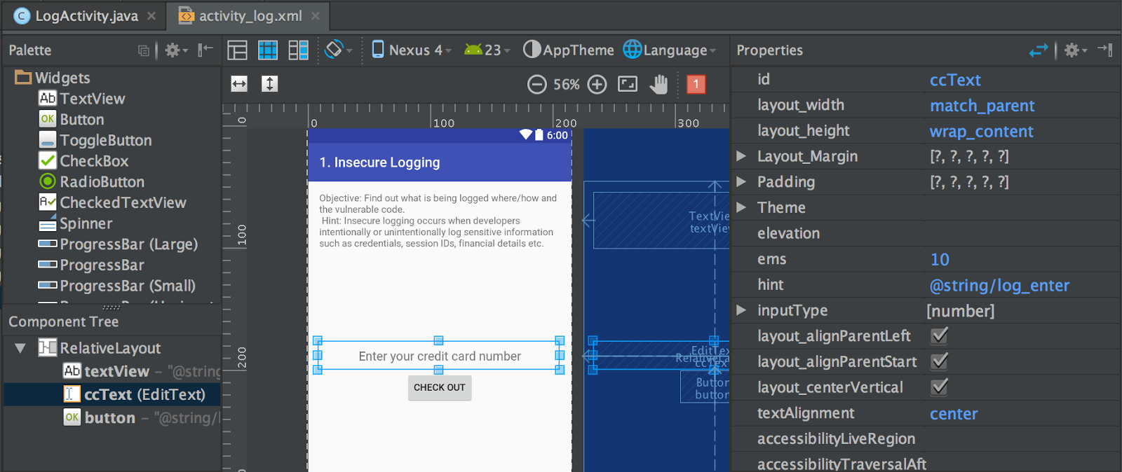 The Deadline: DIVA Android - 1.Insecure Logging