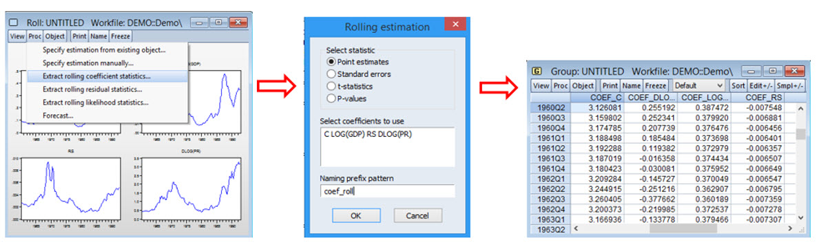 EViews: Rolling Regression