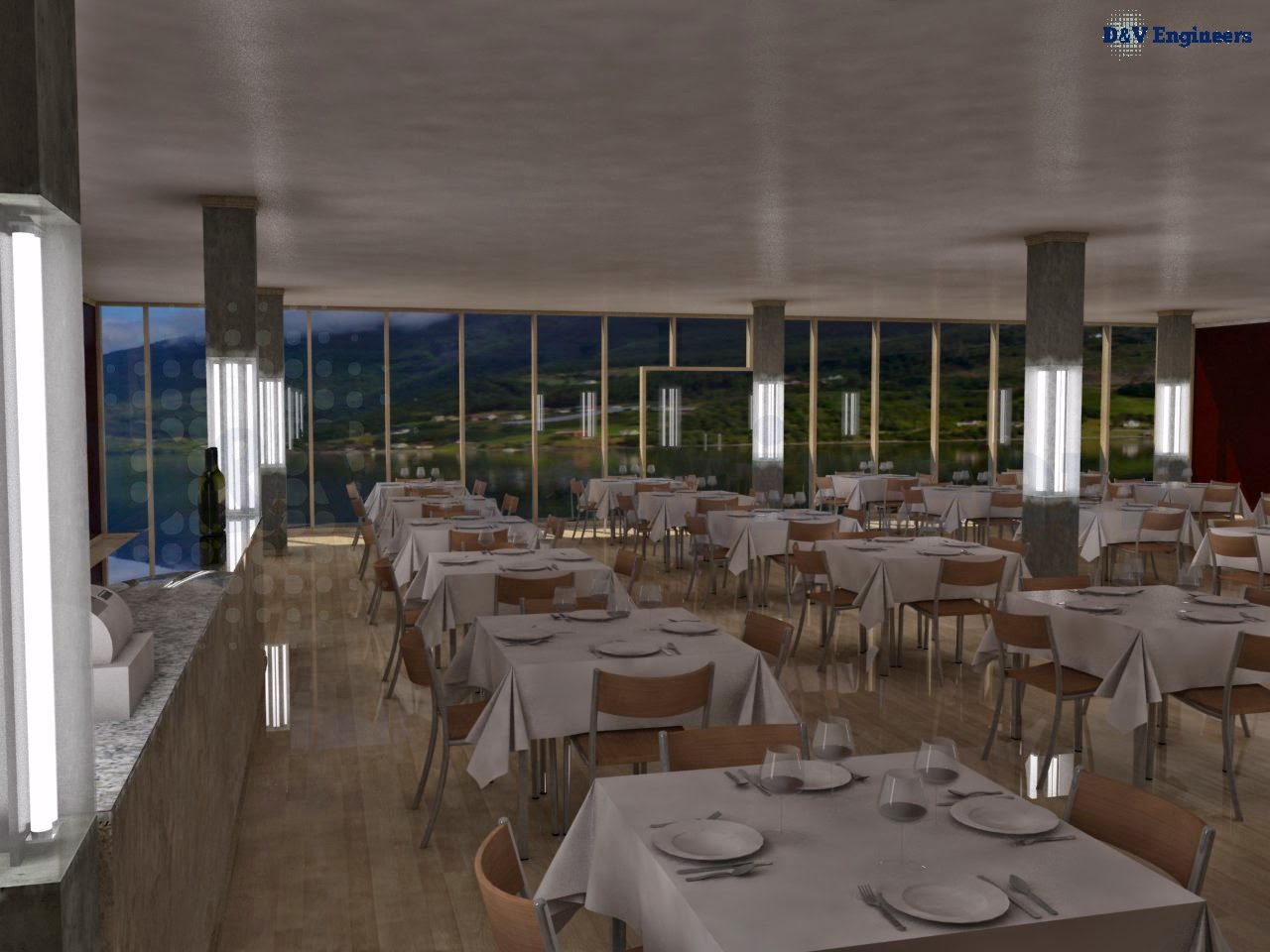 D&V Engineers: Vicenç. Render Restaurante