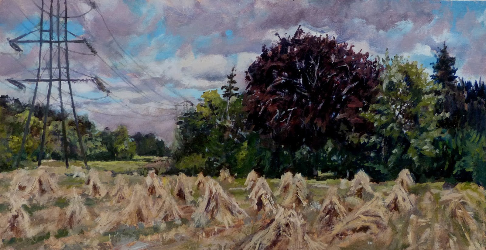 My 'Plein Air' Painting Gallery: CORN STOOKS (Stacks?)