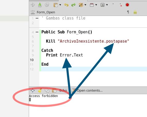 CodeandoGambas: Catch (gestión de errores)