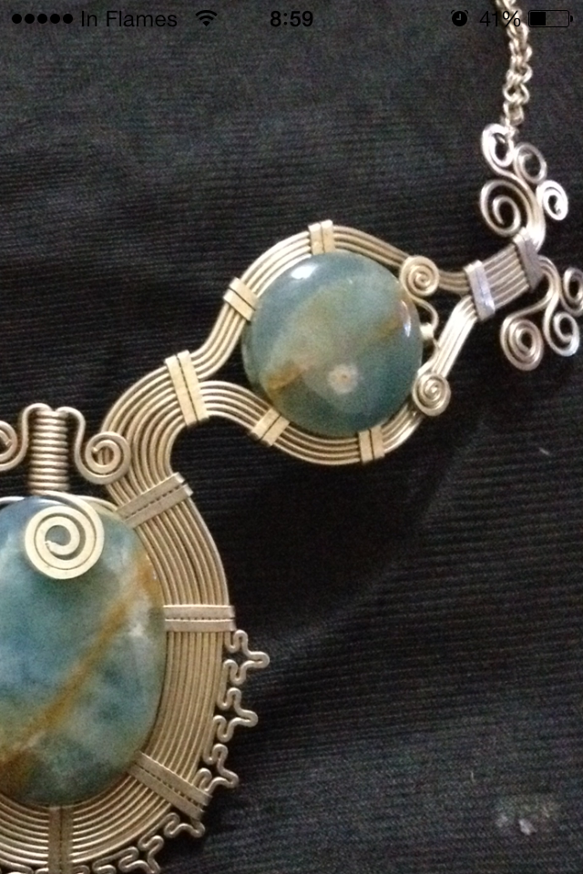 FILIGRANA EN METALES: FILIGRANA CON PIEDRA ONIX CIELO