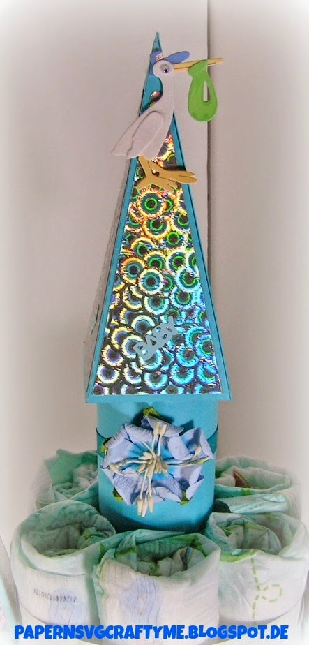 PAPER N SVG CRAFTY ME: MY BABYS CASTLE DIAPER CAKE GIFT