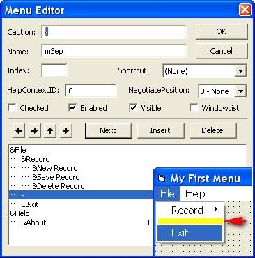 Adding Menu's, Sub-Menus and Menu Separator at Design Time in Visual ...