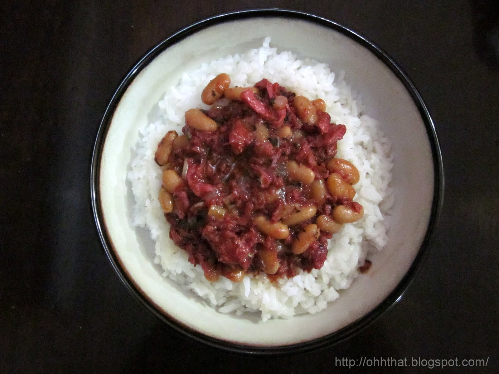 Ohhthat! by Tin: Gourmet Corned Beef + Pork & Beans Rice Topping : H's ...