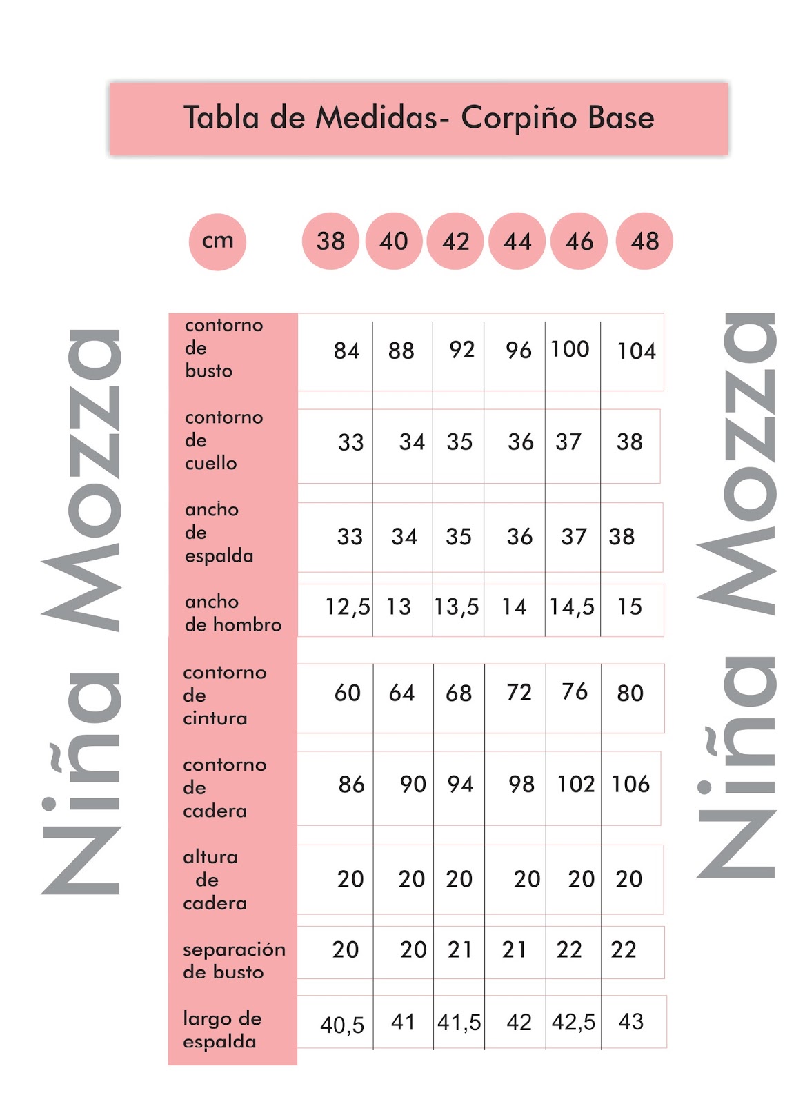 TABLAS NIÑA MOZZA - NIÑA MOZZA