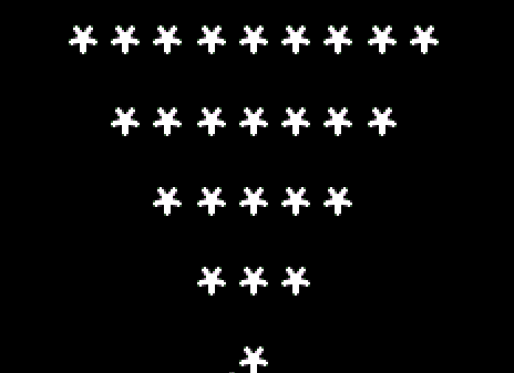 upside down filled isosceles triangle code C++ ~ C++ Programming Tutorial for Beginners