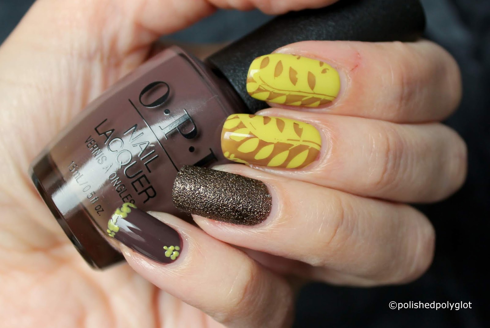 Nail Art │ Chartreuse and Brown Nail Design [When Colors Collide ...