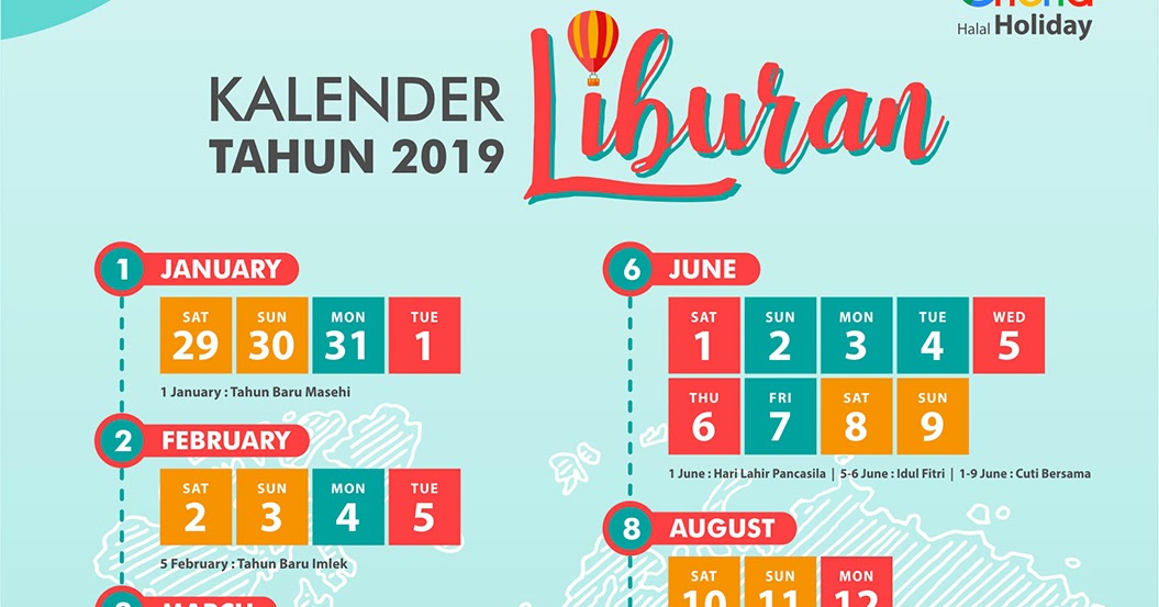 Ini Jadwal Kalender Cuti Panjang Tahun 2019 - Travel Pelopor Paket Tour ...