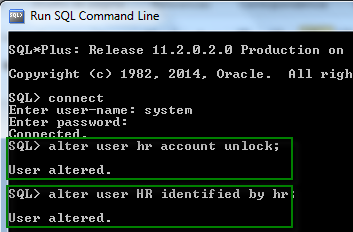 Habilitar Usuario HR Oracle