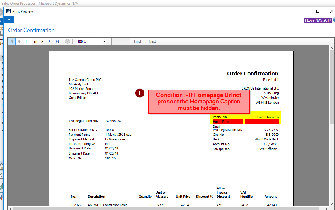 MS Dynamics 365 Business Central : How to setup Report viewer textbox ...