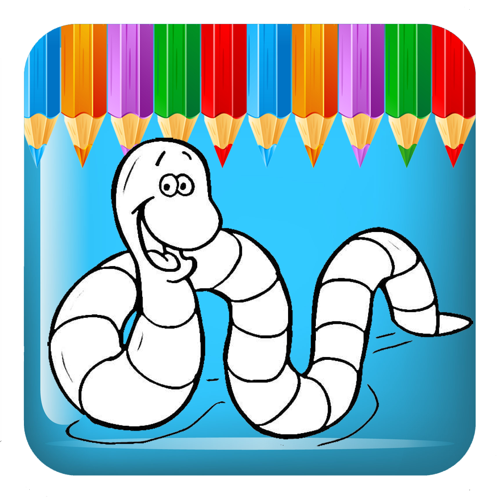 Coloring Drawing Book And Cute Worms Game