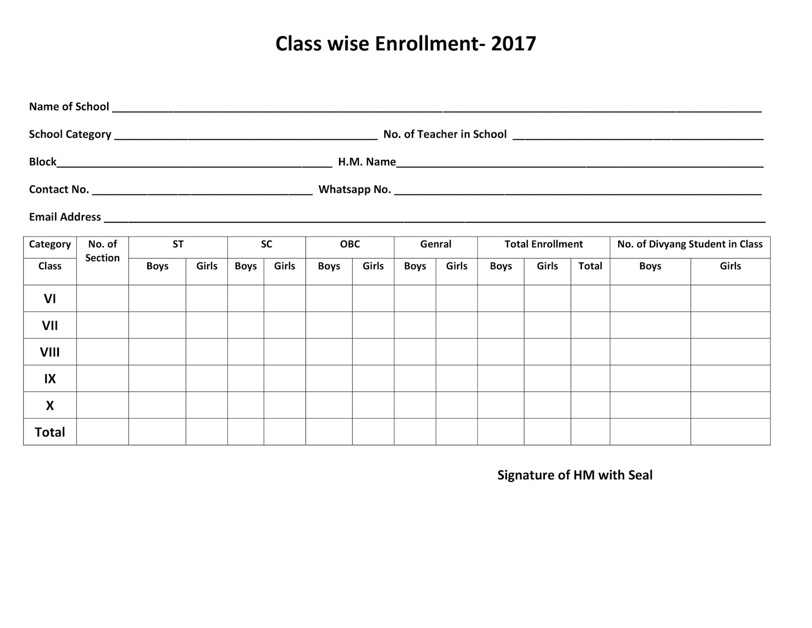 Jharkhand Secondary Education Project, Ranchi: Class Wise Enrollment ...