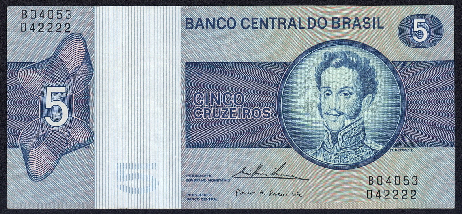 Brazil 5 Cruzeiros banknote 1975 Dom Pedro I|World Banknotes & Coins ...