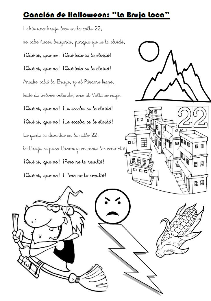La clase de Diego: CANCIÓN DE HALLOWEEN: "LA BRUJA LOCA"