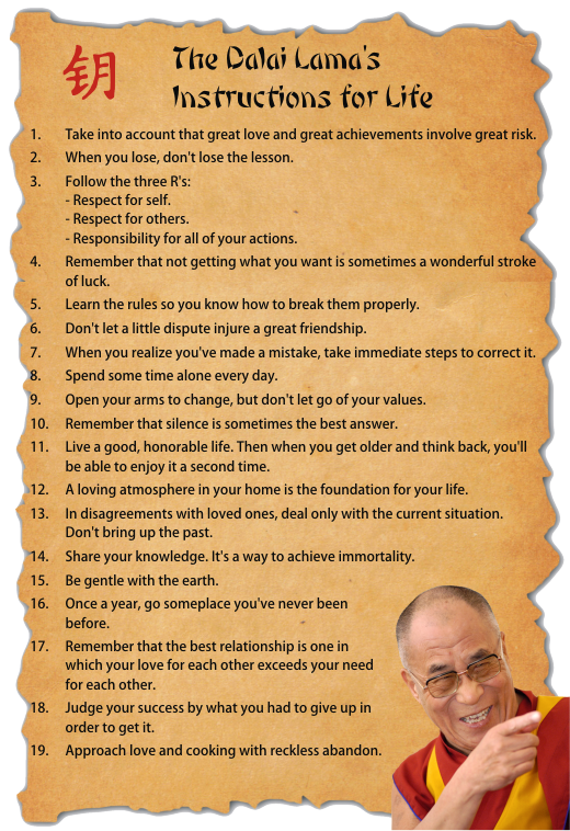 Inspiration Cupcake: The Dalai Lama's Instructions for Life