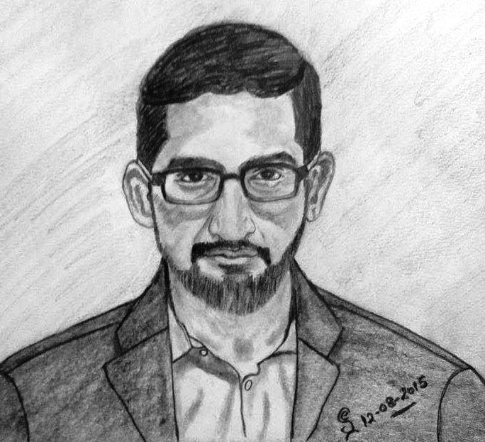 SHRI SAIRAM ACADEMY- ஸ்ரீ சாய்ராம் அகாடமி : Sundar Pichai - PENCIL DRAWING