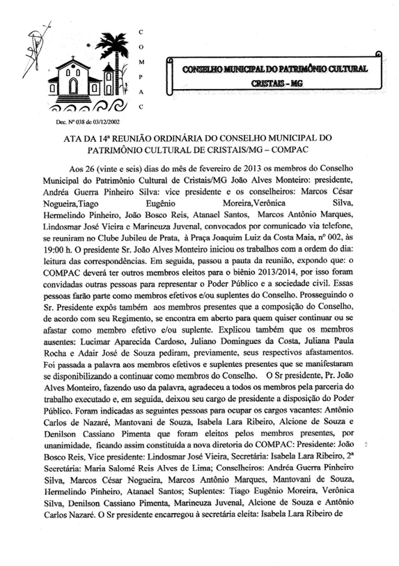 Exemplo De Ata De Reunião Pronta