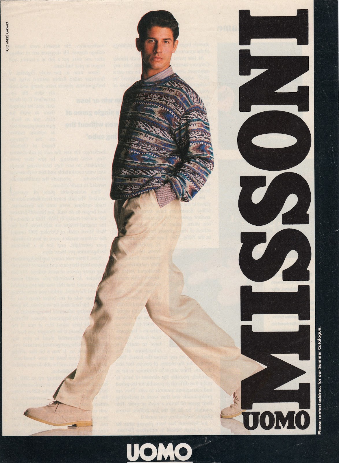 myworld: Gary Meier Model "Missoni" Campaigns 1989/90/91 Photographer ...