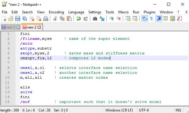 ANSYS APDL Syntax Highlighting editor ANSYS APDL Syntax Highlighting editor