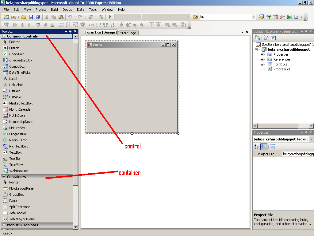 Belajar program pemograman C# .net online di Blogspot: C# : GUI pada Csharp