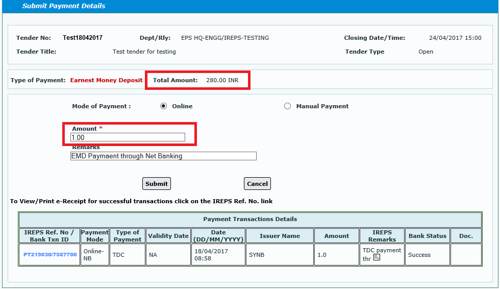 How to Pay EMD Amount Through Net Banking for Works Tenders on www ...