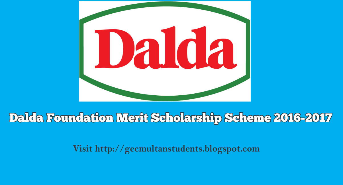 Dalda Foundation Merit Scholarship Scheme 2016 2017 Application Form