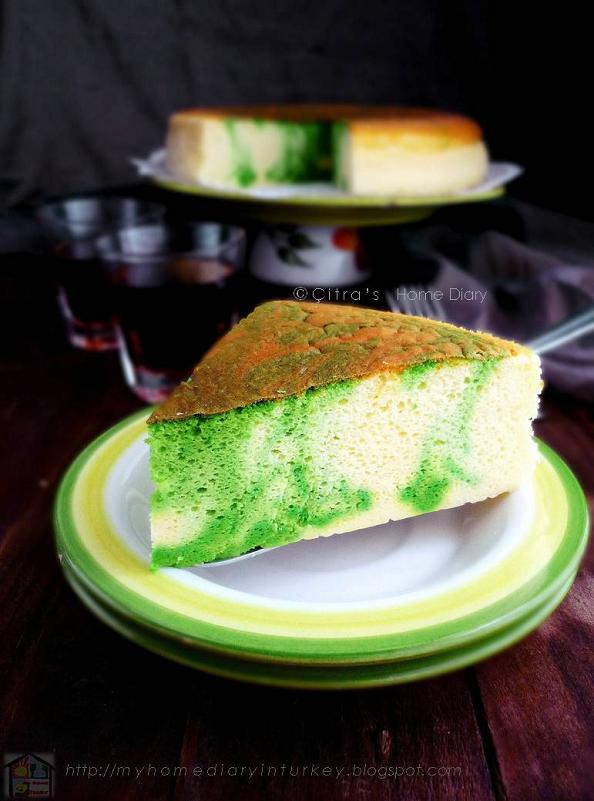 Citra's Home Diary: Matcha Marble Japanese Cheesecake Recipe