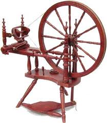 Industrial Revolution: Hand loom and Spinning wheel.