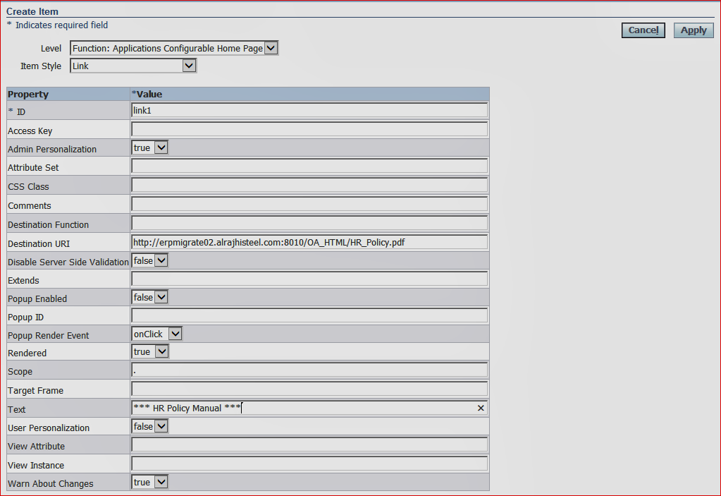 My Oracle Home...: How to add a link to Oracle applications 12.1 home ...