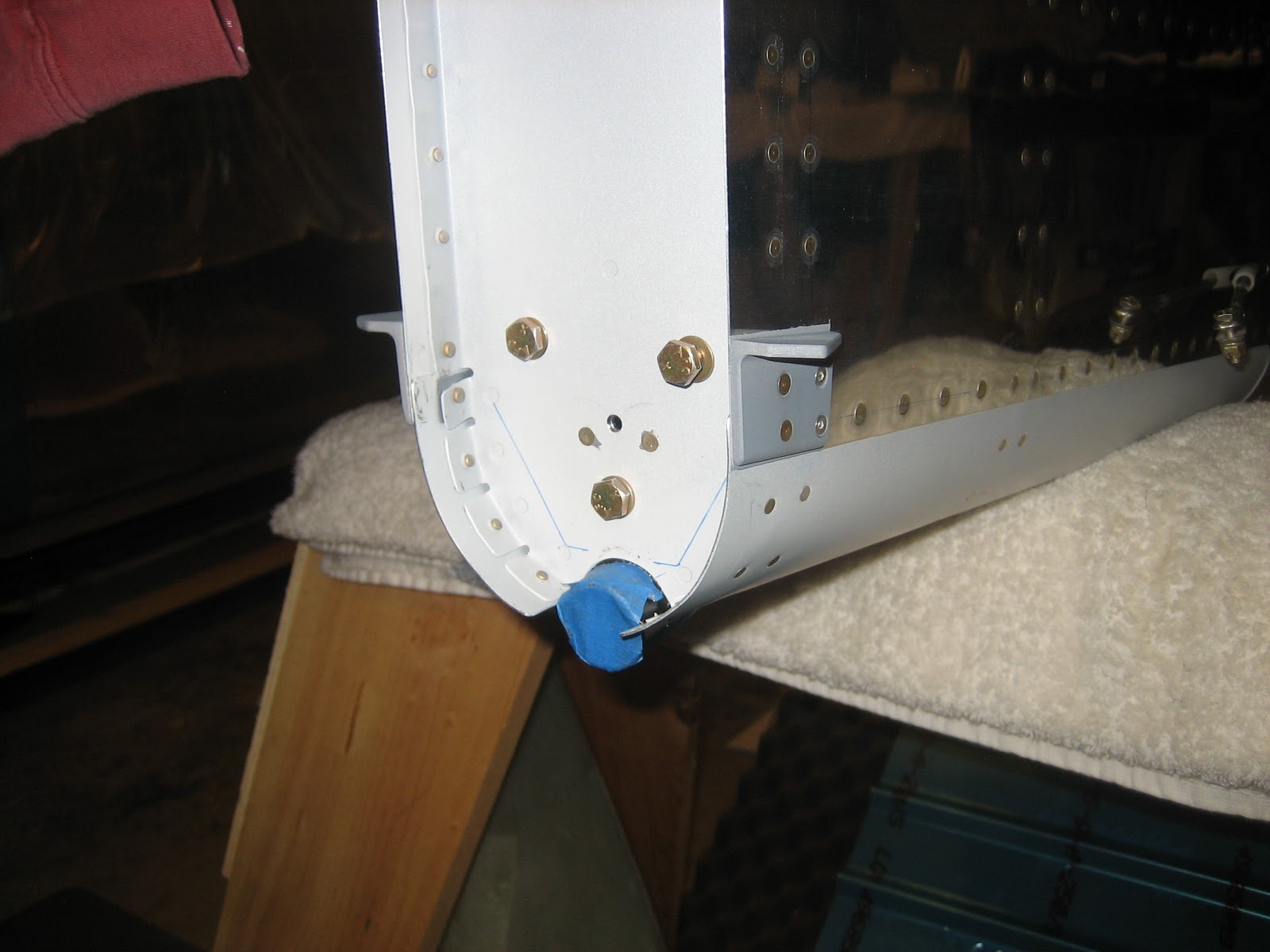 Chad and Bekah's RV-7: Rudder Stops