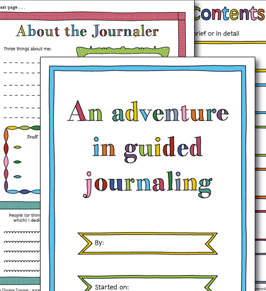 Adventures in Guided Journaling: A starter kit, 5 new journal pages ...