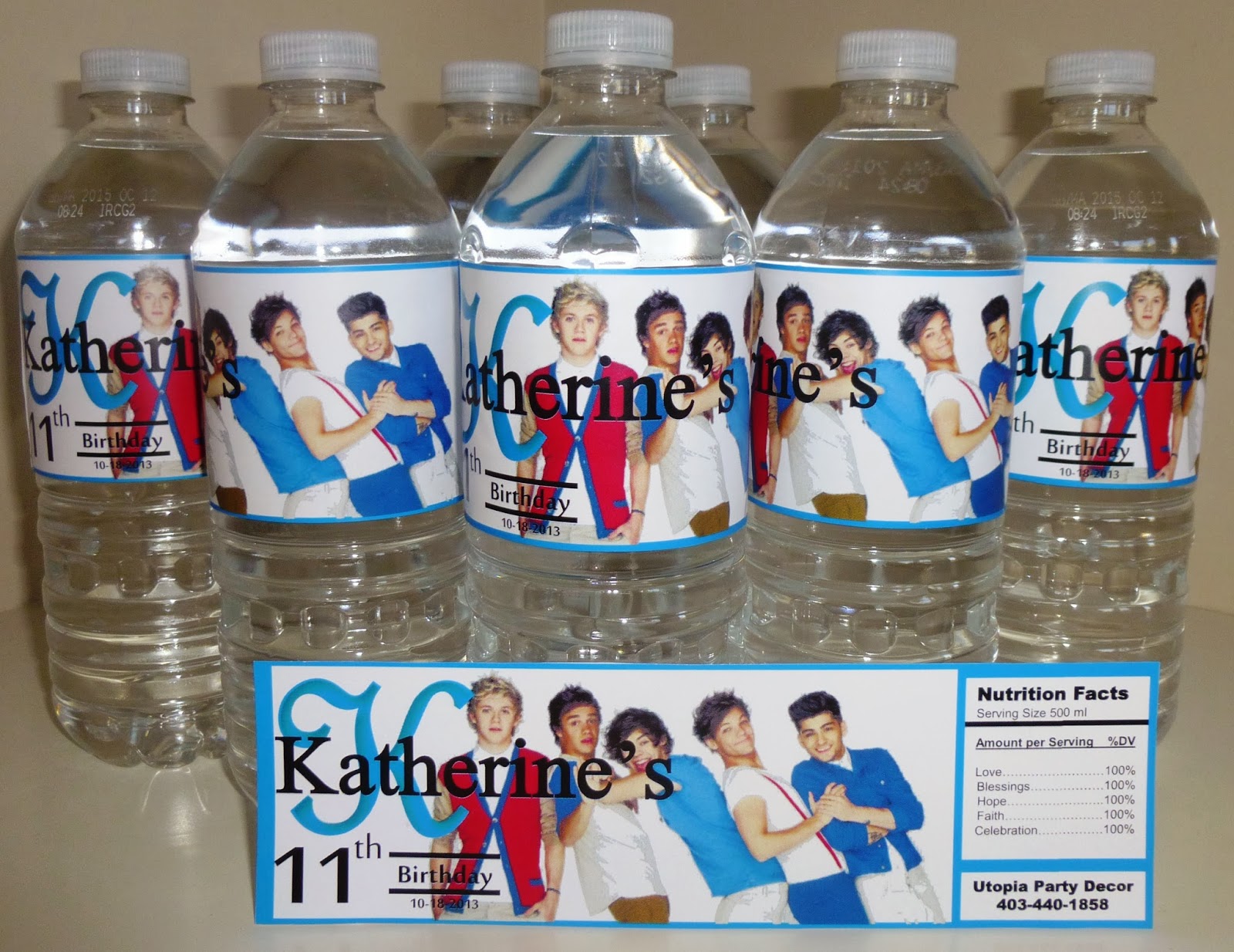 Utopia Party Decor: *** One Direction Water Bottle Labels