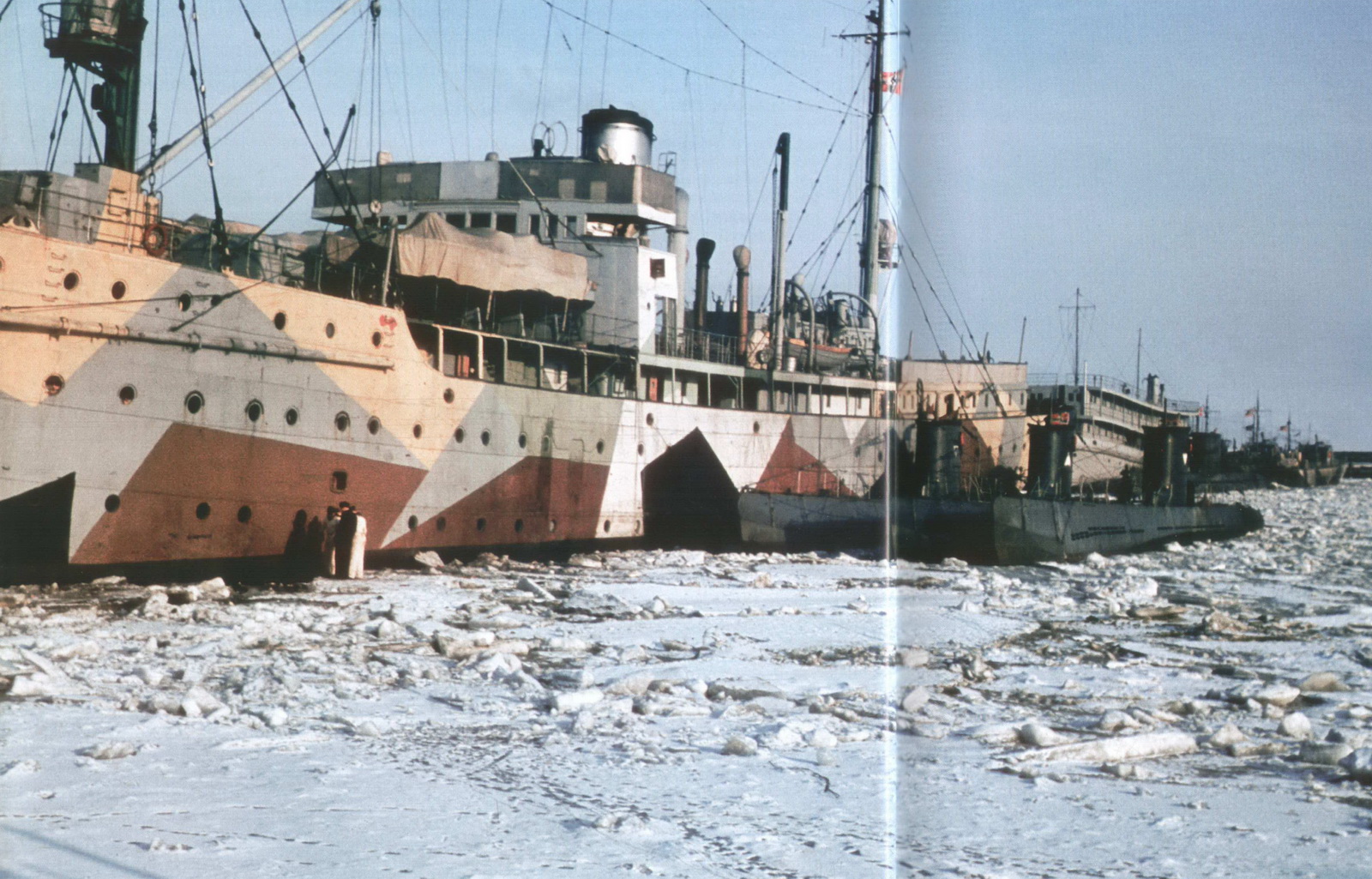 World War II in Color: German Submarines in the Frozen Harbor of Gotenhafen